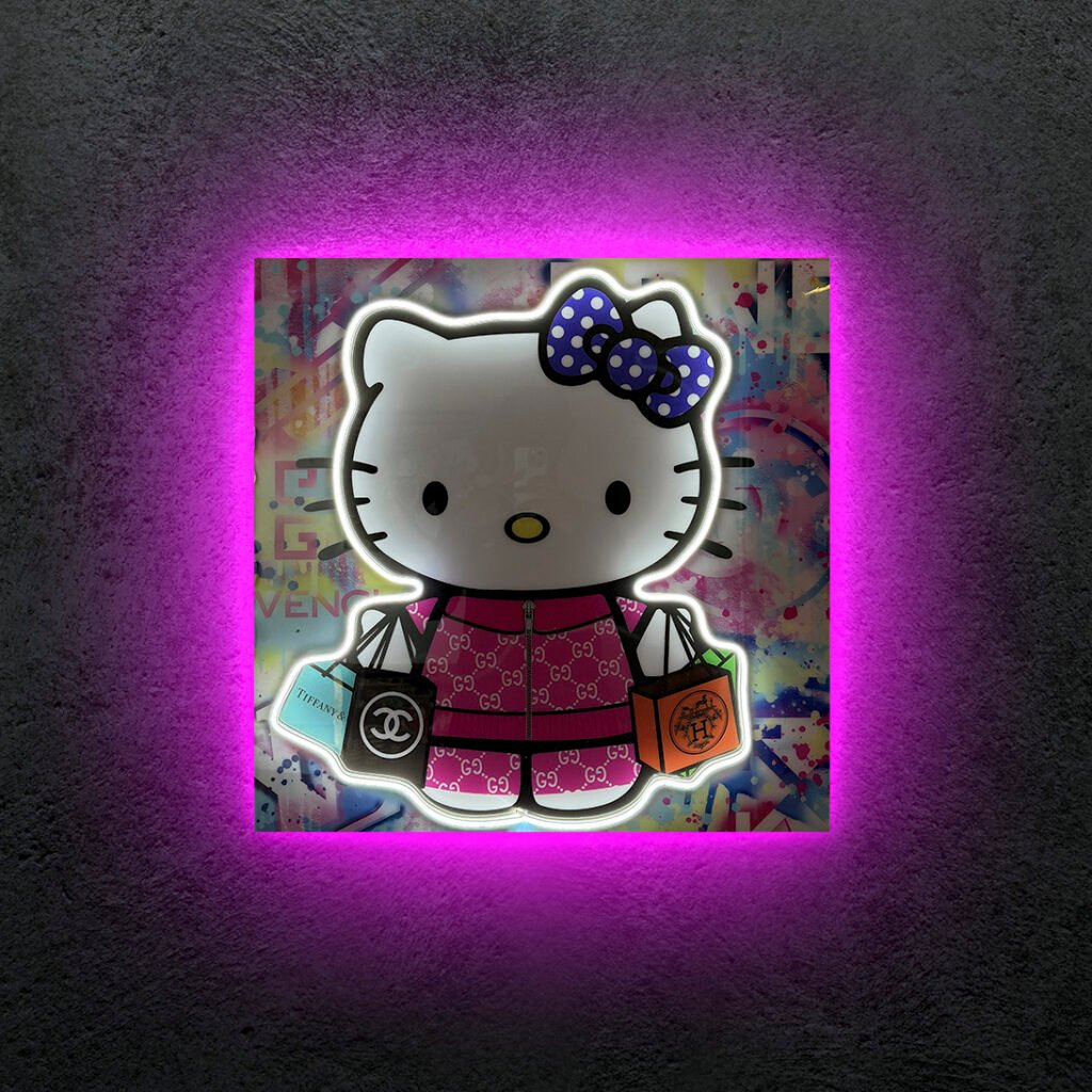 Hello Kitty - Neon Art Mafia - Custom Led Resin Art