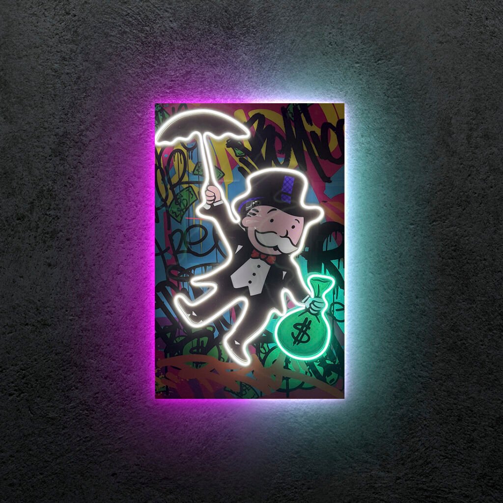 Monopoly Exclusive - Neon Art Mafia - Custom Led Resin Art